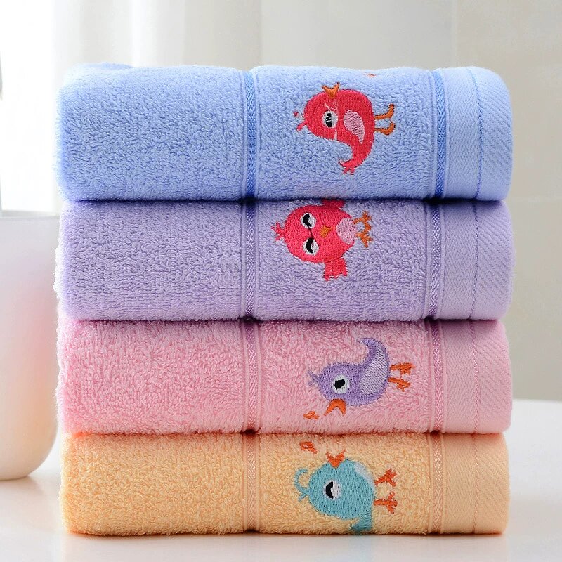 Набор из 4 детских полотенец Jialiya, 100% хлопок, мягкие и впитывающие, для мальчиков и девочек, подходят для купания,