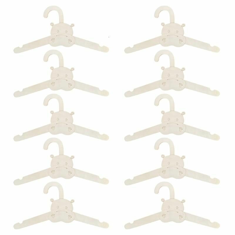 Детские деревянные вешалки, 10 шт, - Бегемот