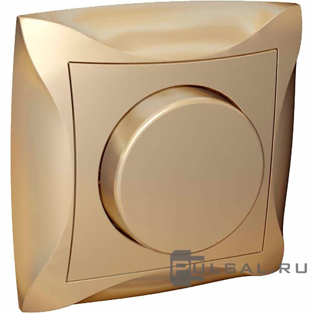 Светорегулятор (диммер) 60-300 Вт с рамкой Schneider Electric поворотный пластмасса шампань