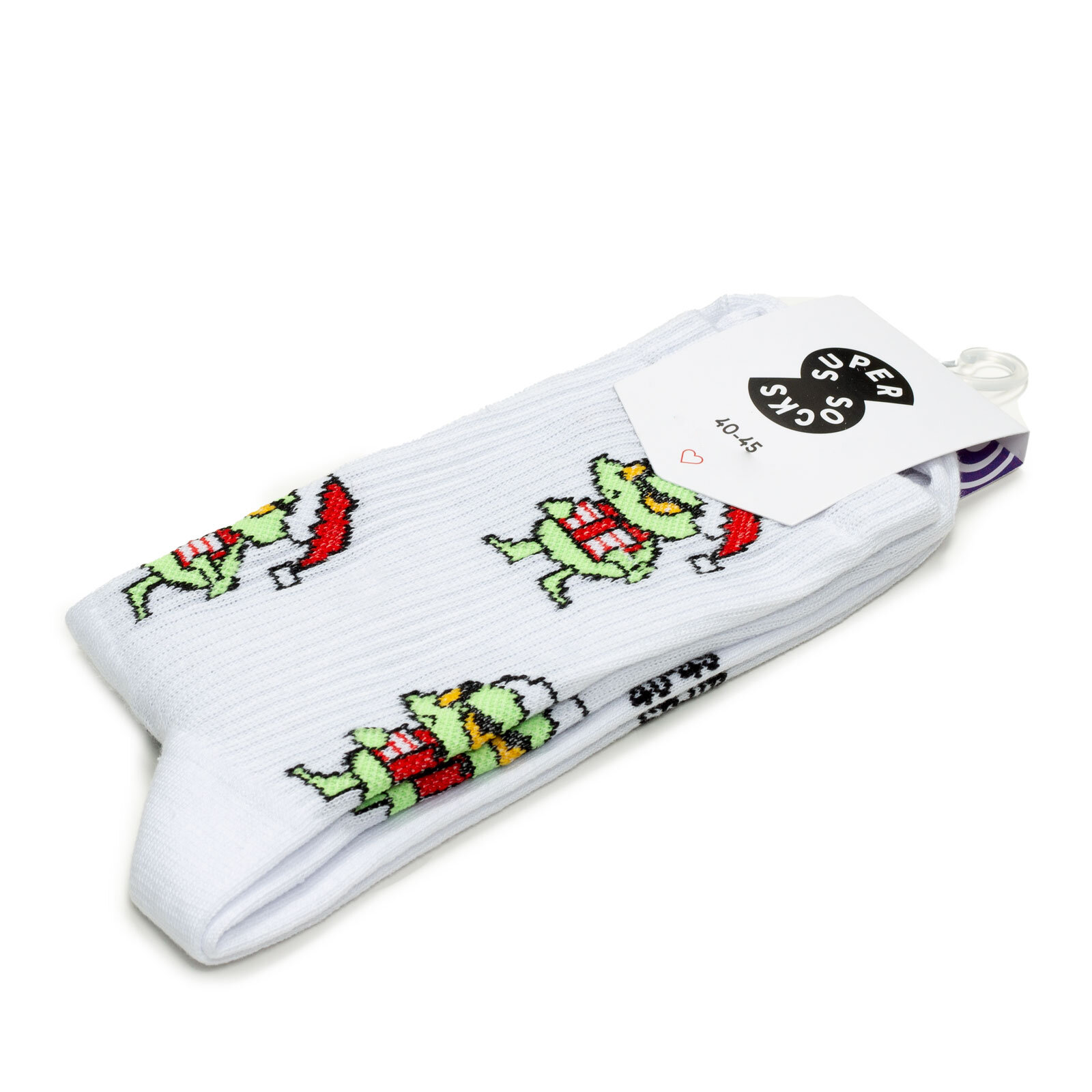 Носки Super socks Носки с рисунками Super Socks - Гринч, размер 35-40, белый, красный, зеленый — фото 1
