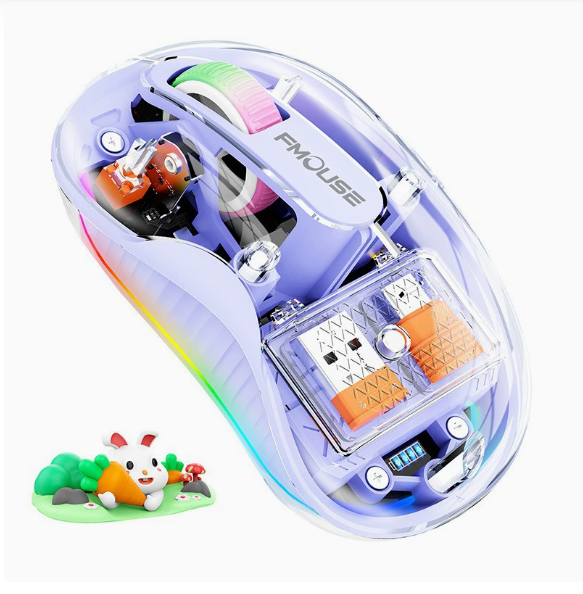 Мышь M333, беспроводная, Bluetooth, USB, с подсветкой, фиолетовая
