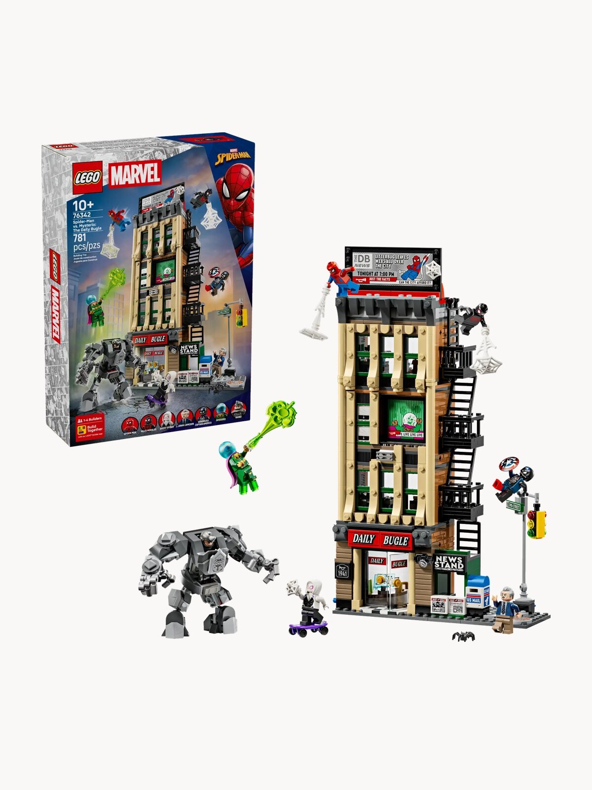 Конструктор LEGO Marvel 76342 Человек-паук против Мистерио: Дейли Бьюгл, 781 дет.