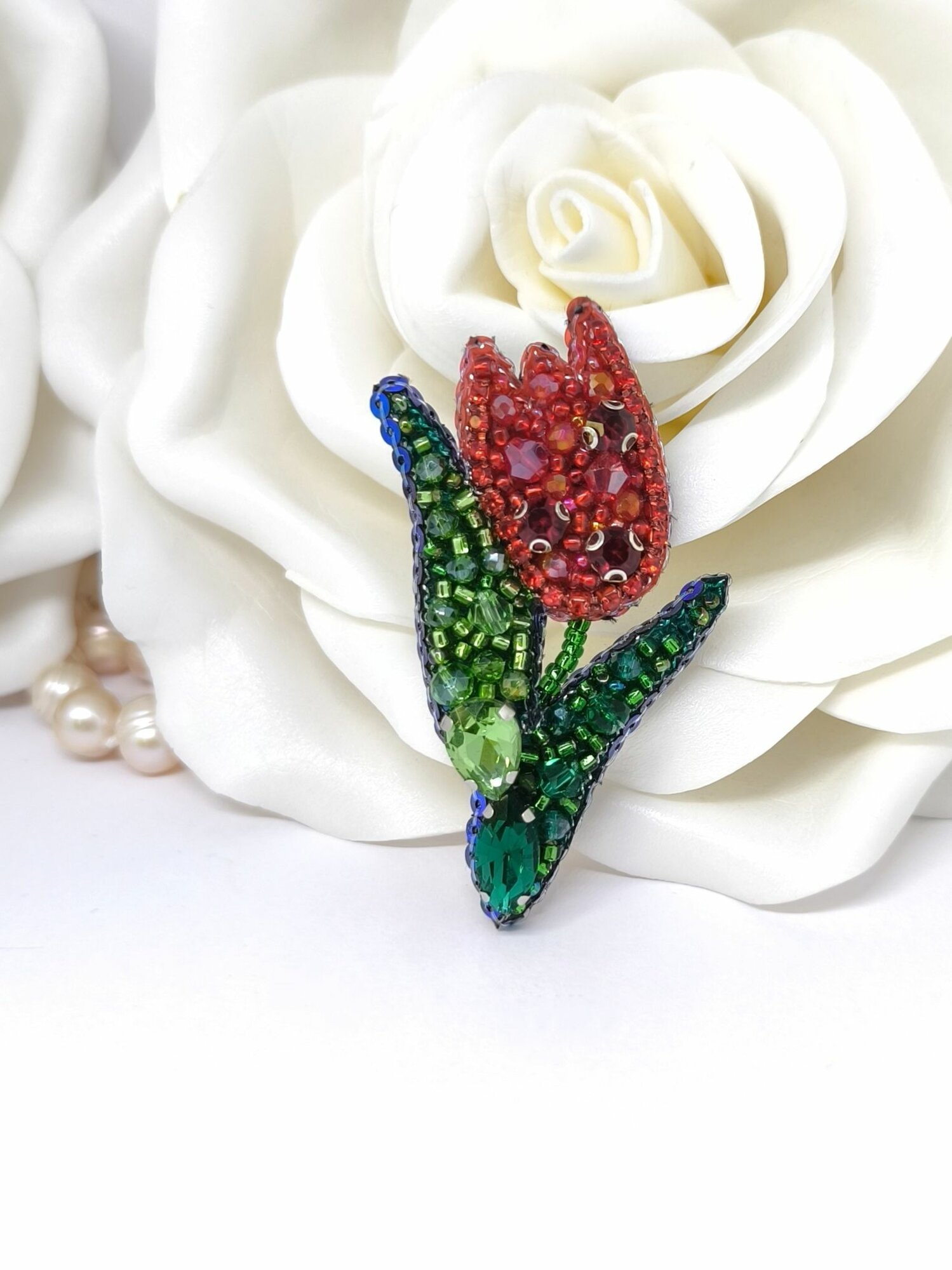 Брошь, стекло, кристалл, стразы