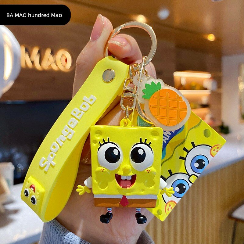 Оригинальный брелок-подвеска «Губка Боб» для ключей, креативный мультяшный брелок для мужчин и женщин, украшение для