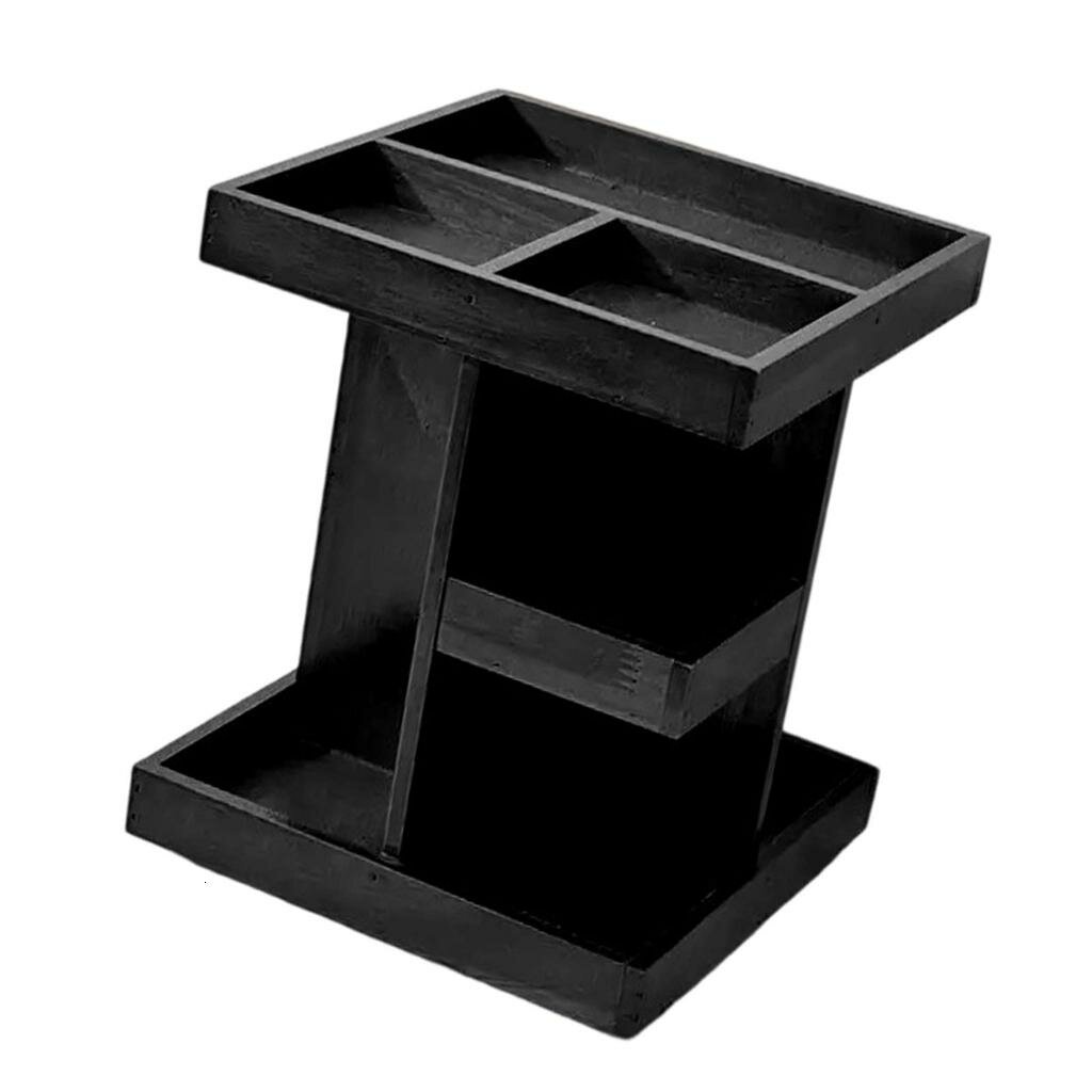 Вертикальная вращающаяся тумба для косметики с полками