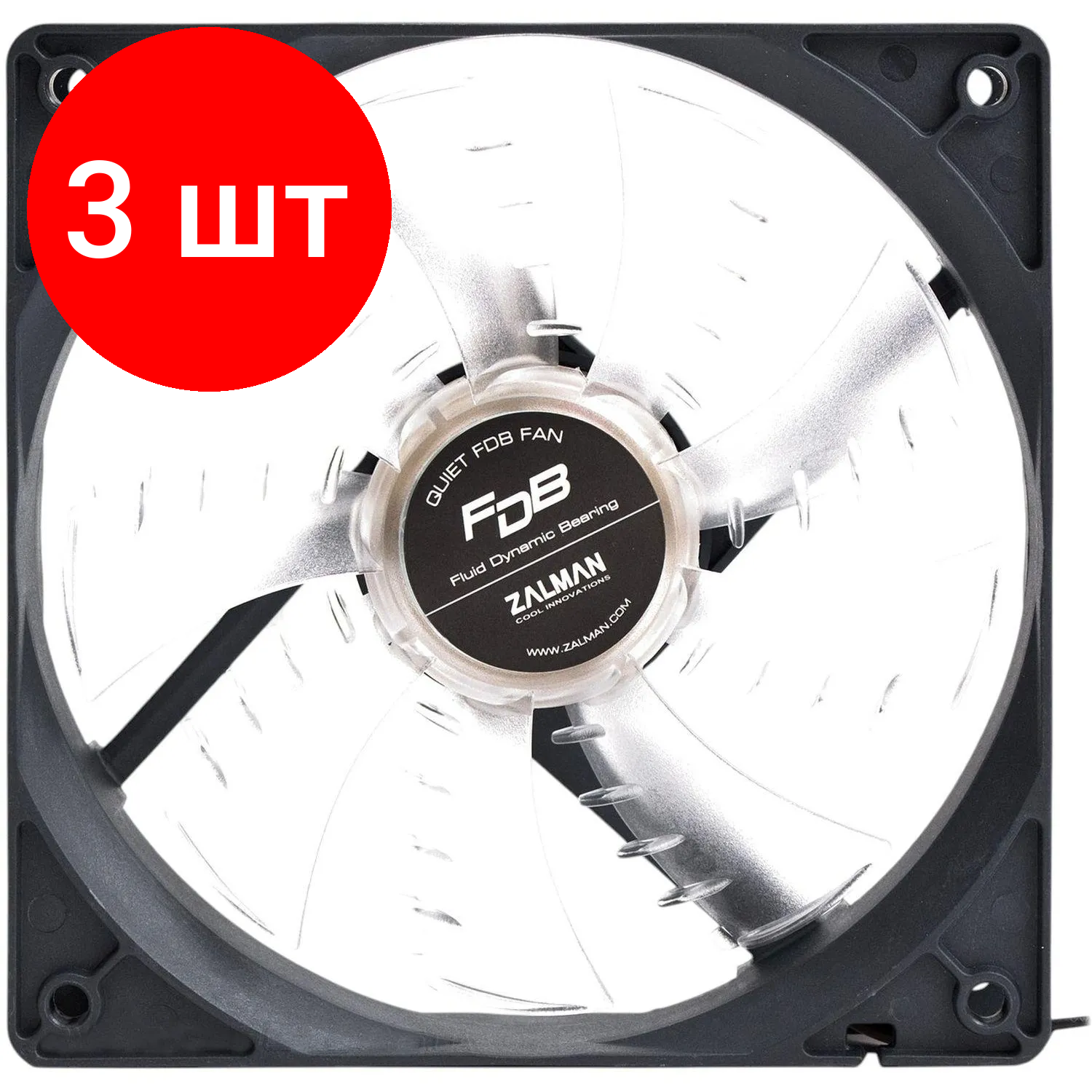 Комплект 3 штук, Вентилятор ZALMAN ZM-F3 FDB (SF) (ZM-F3 FDB (SF))