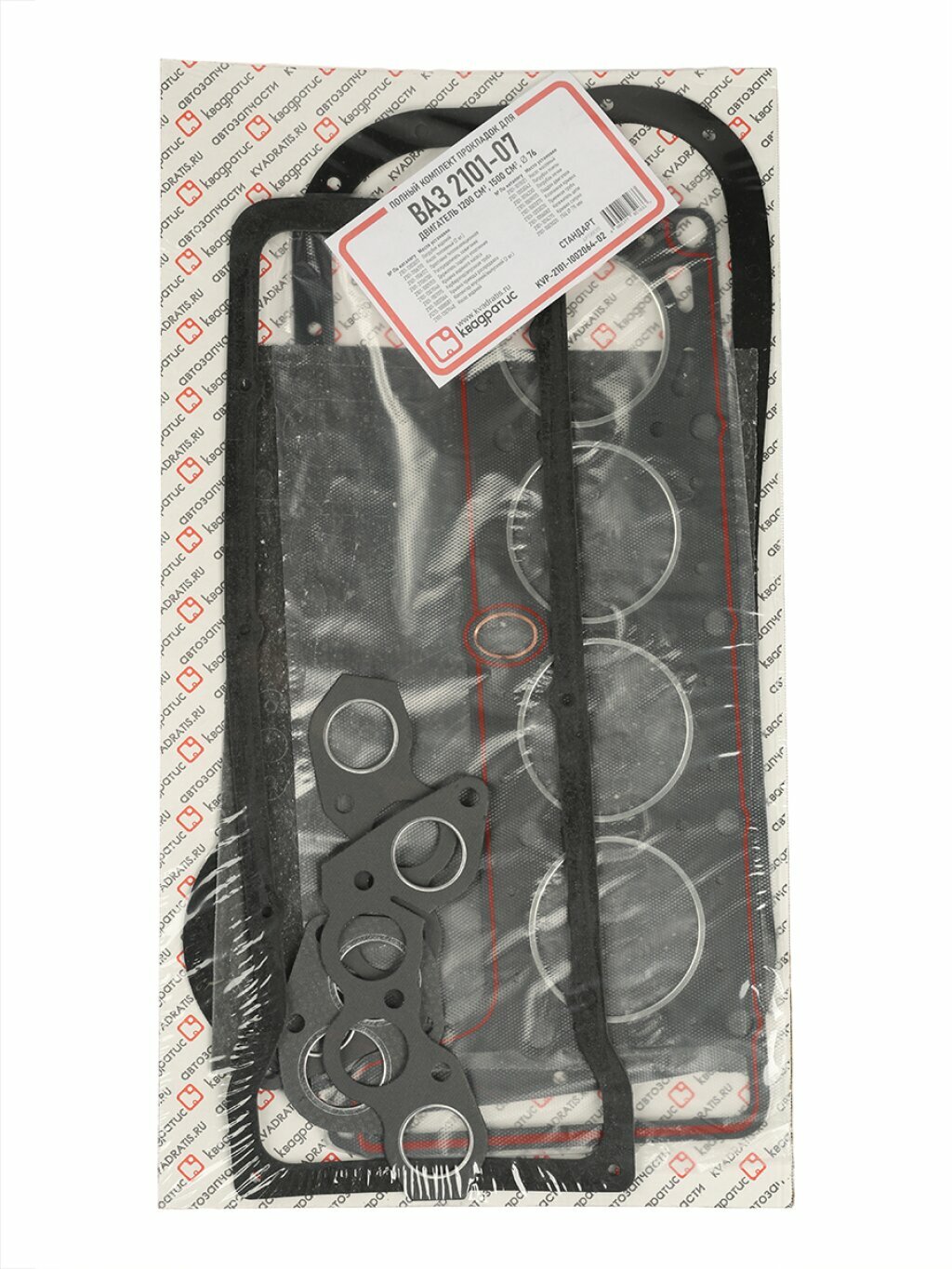 Прокладка двигателя 2101 (комплект) полный "квадратис" 76,0 (Стандарт)