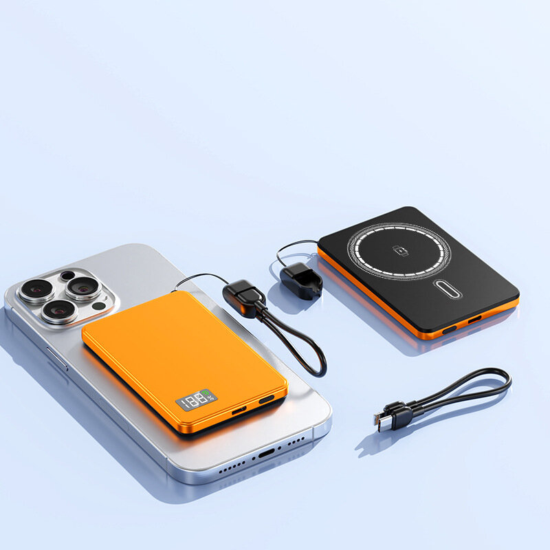 Магнитный беспроводной пауэрбанк «три в одном», подходящий для Apple 17Pro, ультратонкое беспроводное зарядное устройство для быстрой зарядки телефона.