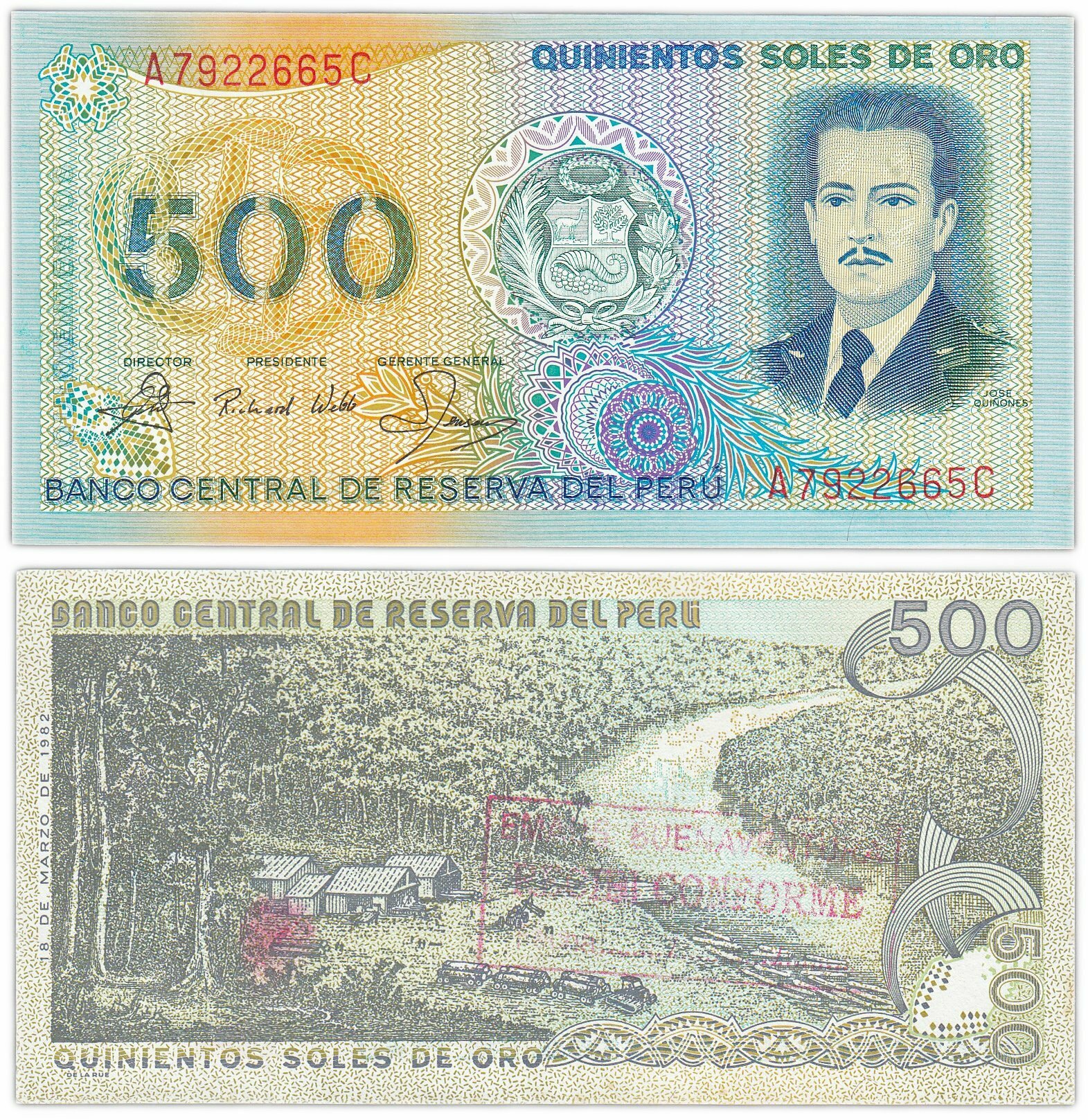 Перу 500 солей 1982 Pick 125А