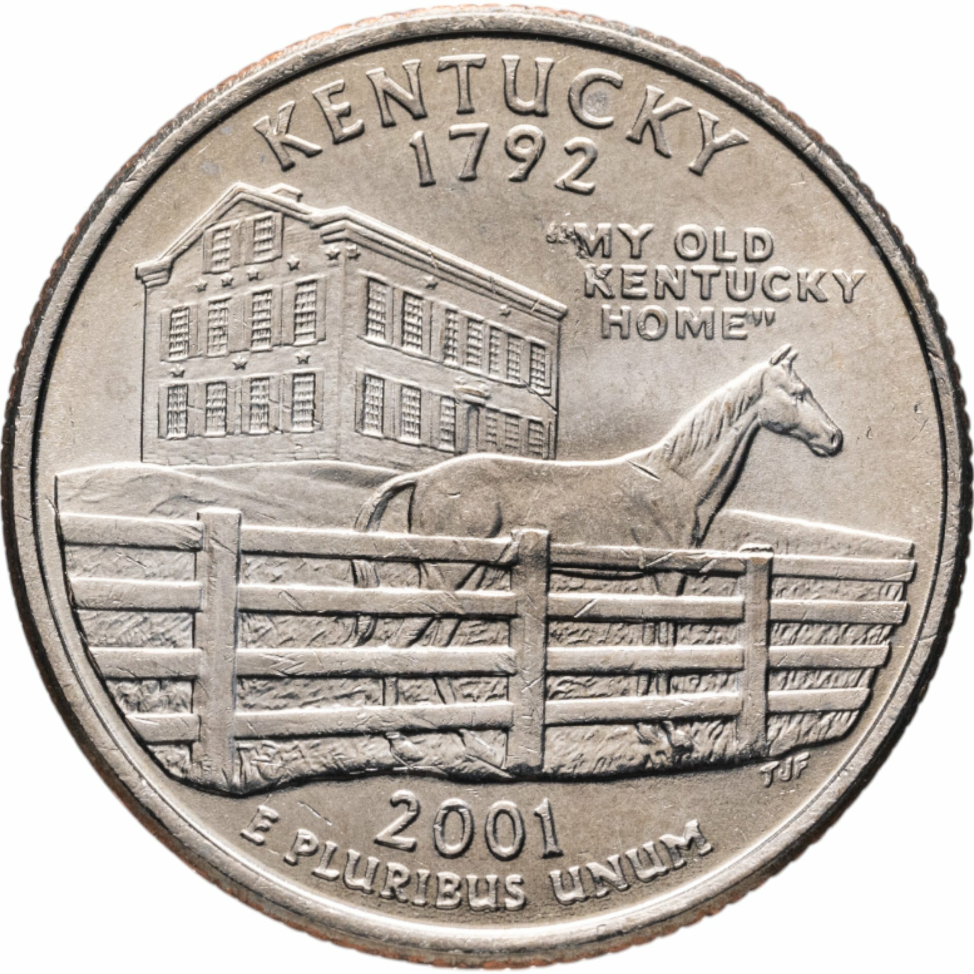 США 1/4 доллара квотер, 25 центов 2001 Р "Штат Кентукки", Медь, в сохранности UNC