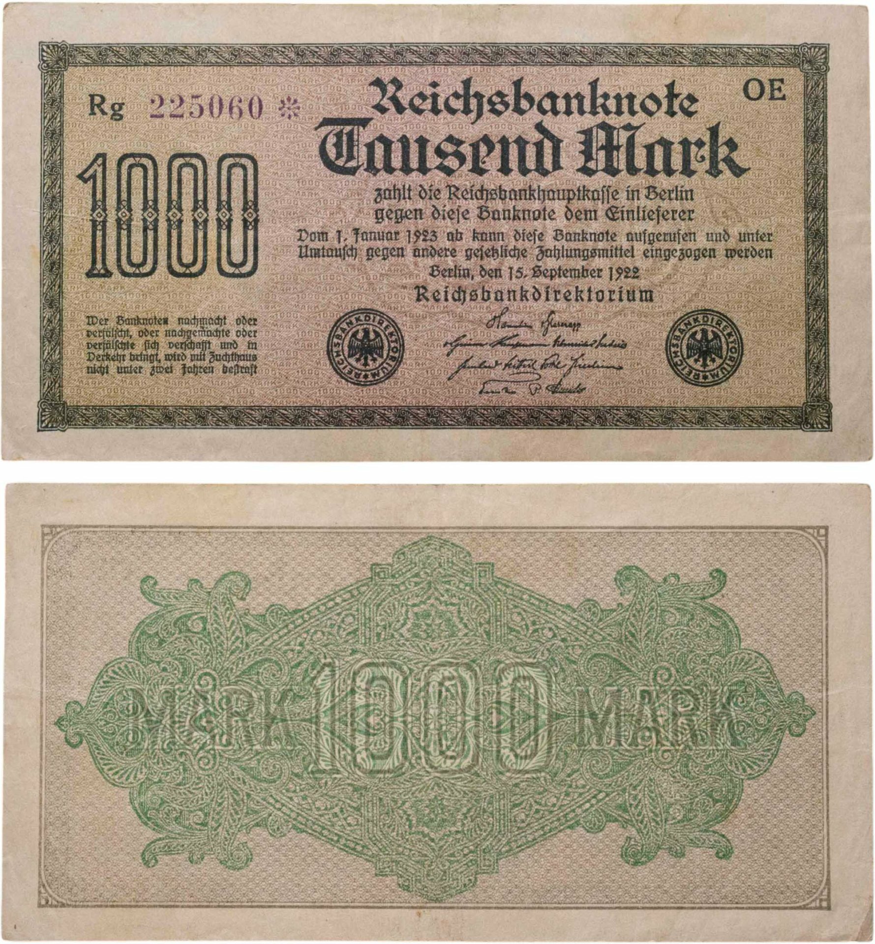 Германия 1000 марок 1922