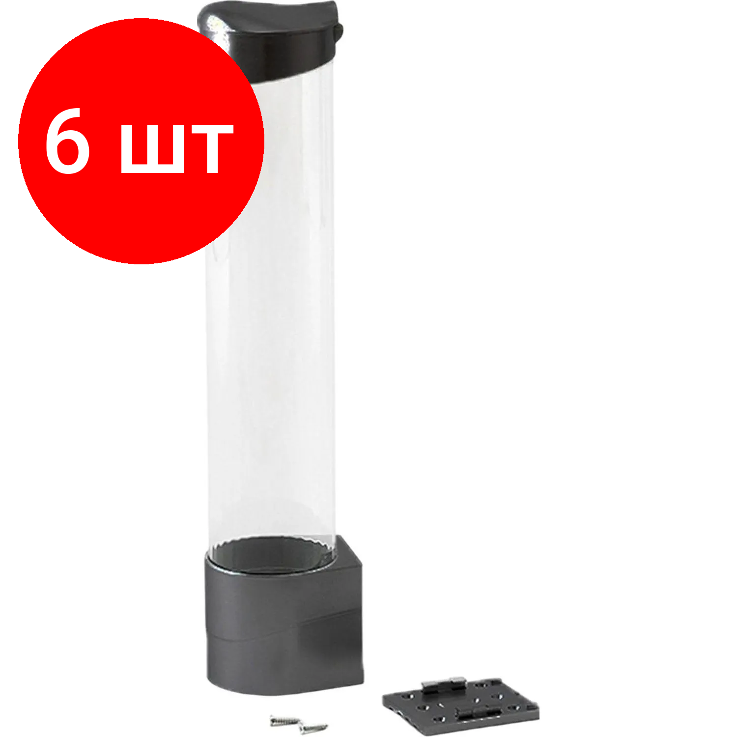 Комплект 6 штук, Держатель для стаканов на шурупах черный