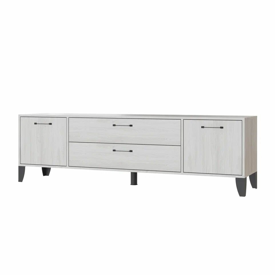 Тумба ТВ тэкс Парус-13, ЛДСП, цвет ясень анкор, 53 x 182 x 40 см, с ящиками