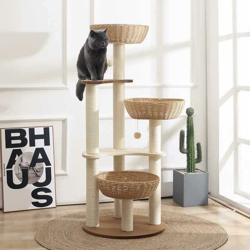 Кошачий лазательный комплекс, кошачий дерево, кошачья когтеточка, космическая капсула, сизалевый когтеточник, платформа для прыжков, кошачья кровать, интегрированные многослойные игрушки для кошек