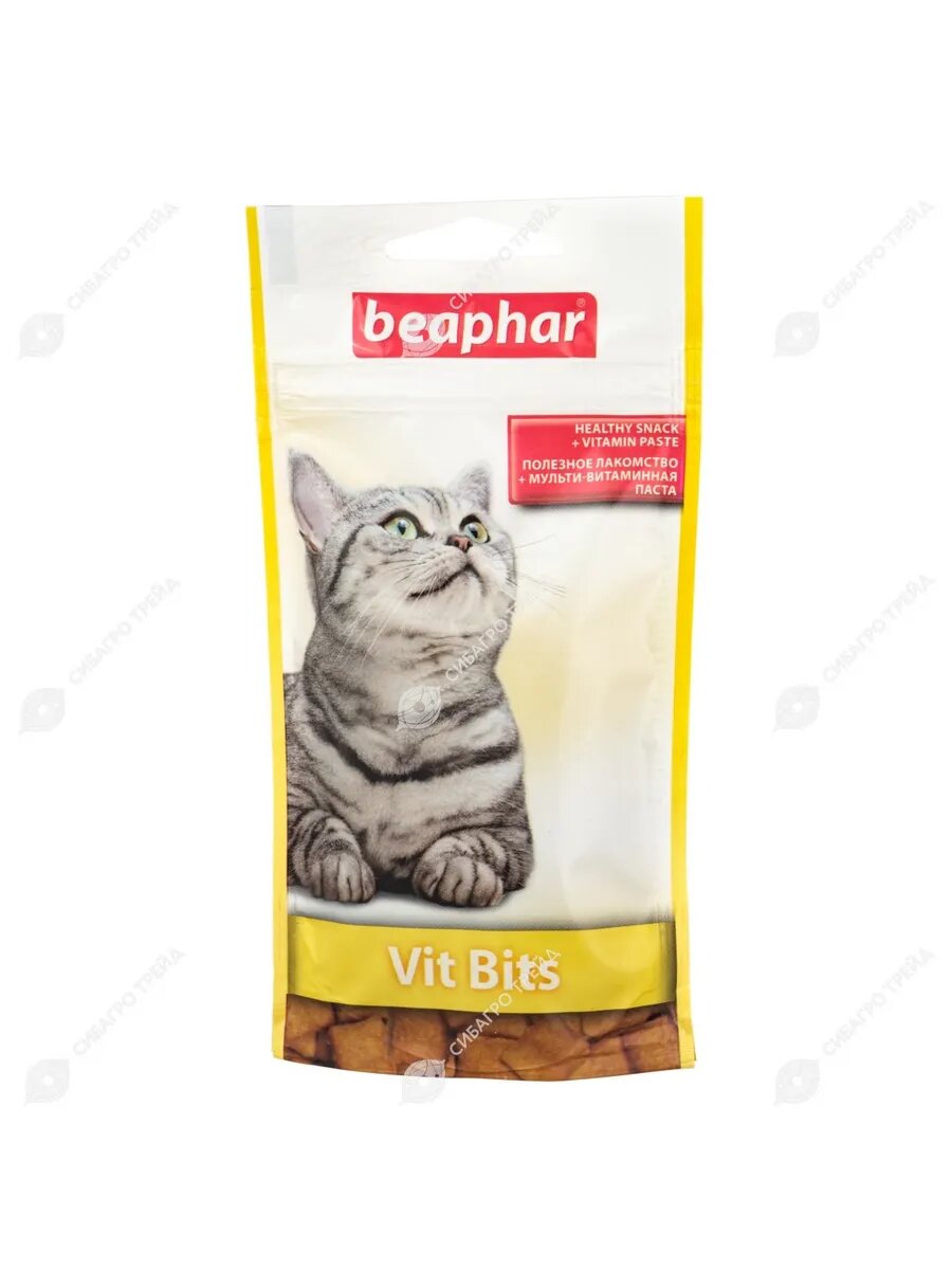 Лакомство подушечки д/кош. Вит Битс с вит. пастой 35г/ 75шт. Беафар