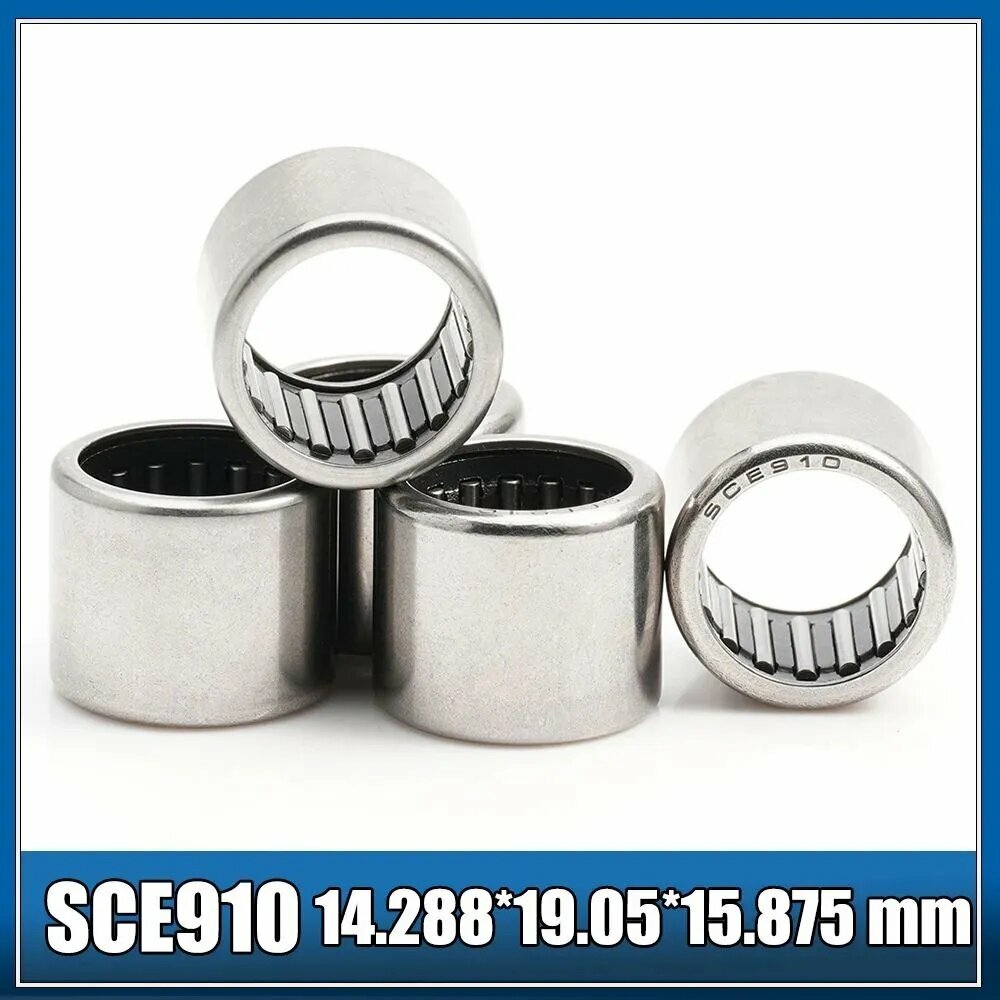 Игольчатые подшипники SCE910 14.288x19.05x15.875 мм (5 шт) штампованная чашка, для редукторов, мототехники, сельхозоборудования, аналог B910/BA910Z