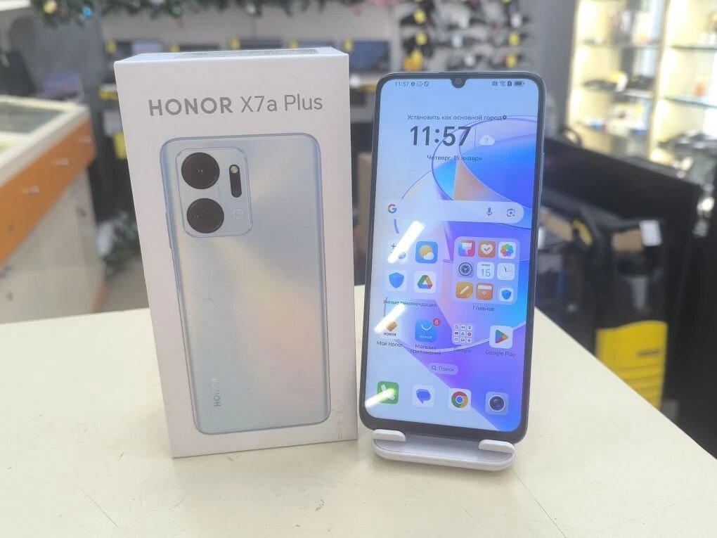 Смартфон HONOR X7a Plus 6/128 ГБ RU, Dual nano SIM, синий океан, уценка