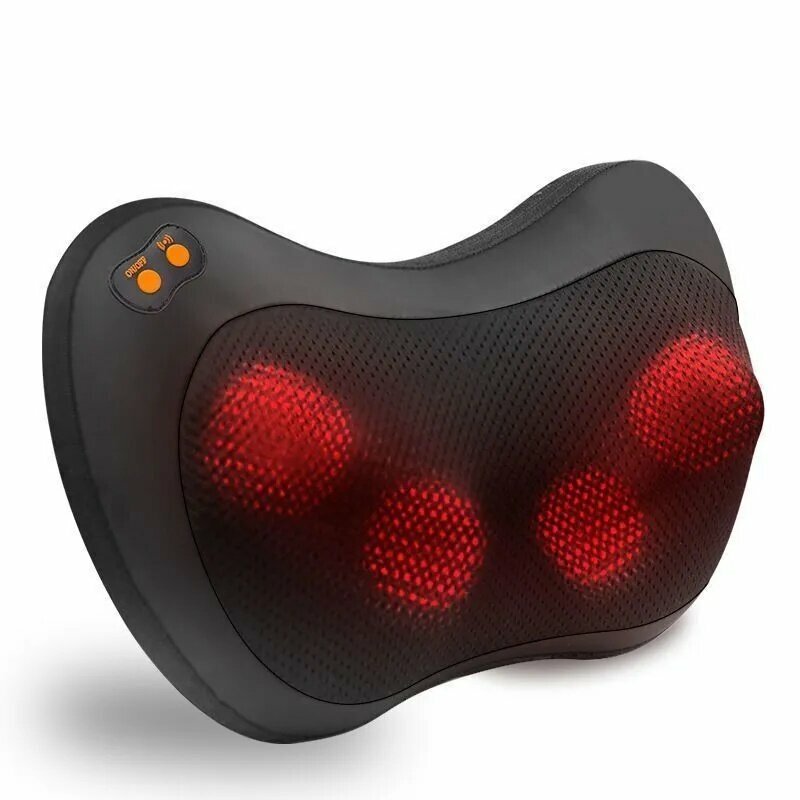 Массажная подушка US MEDICA Apple SMP-70 (синяя) для спины, шеи и плеч с подогревом / Электрический, роликовый массажер / Электромассажер для дома