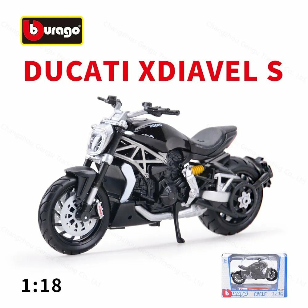 Bburago 1:18 Ducati XDiavel S Статическая литая под давлением коллекционная модель мотоцикла для хобби, игрушки