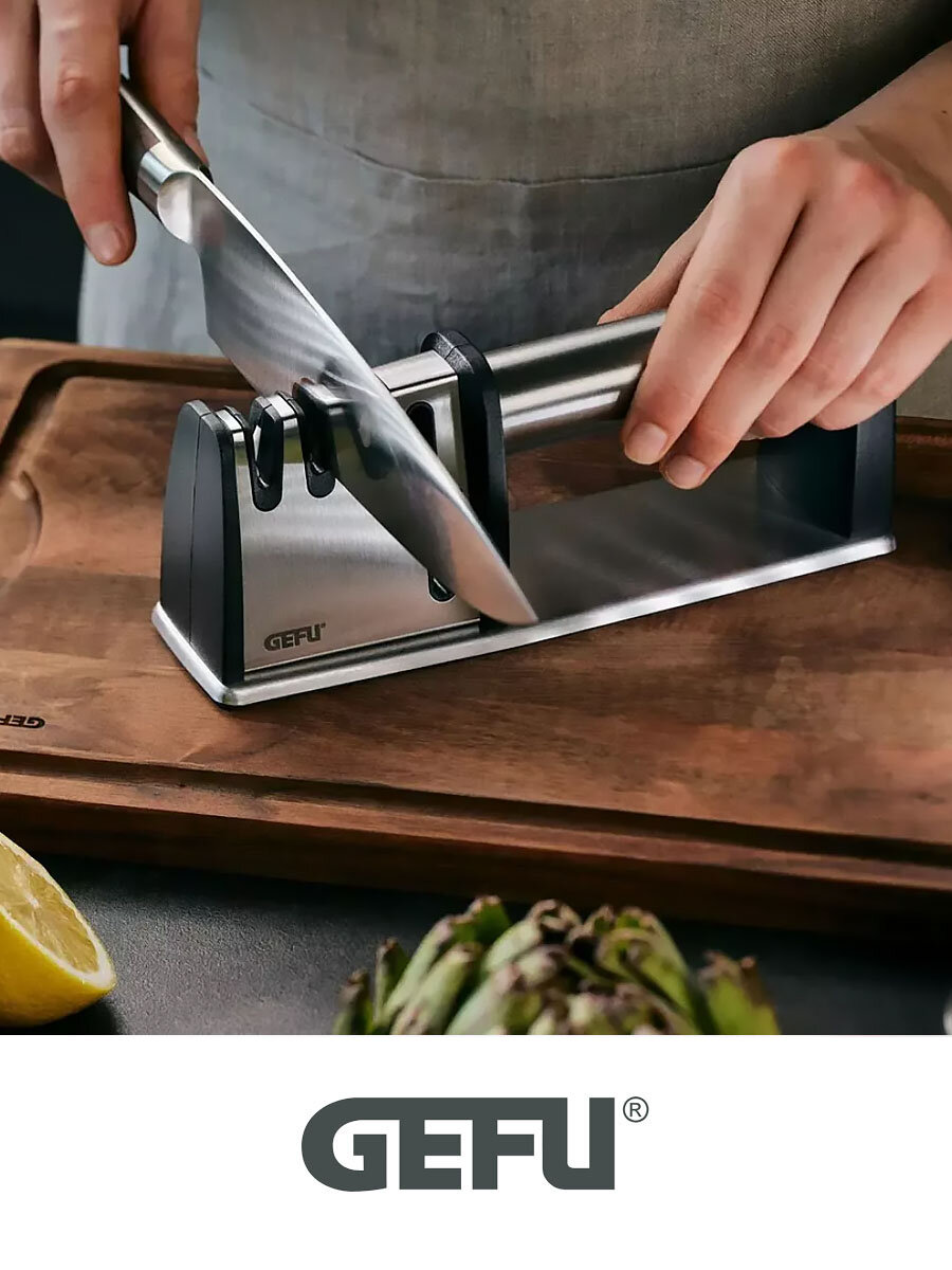 Точилка для ножей GEFU Colt Pro 4 в 1, 22 х 8.5 см, нержавеющая сталь, пластик