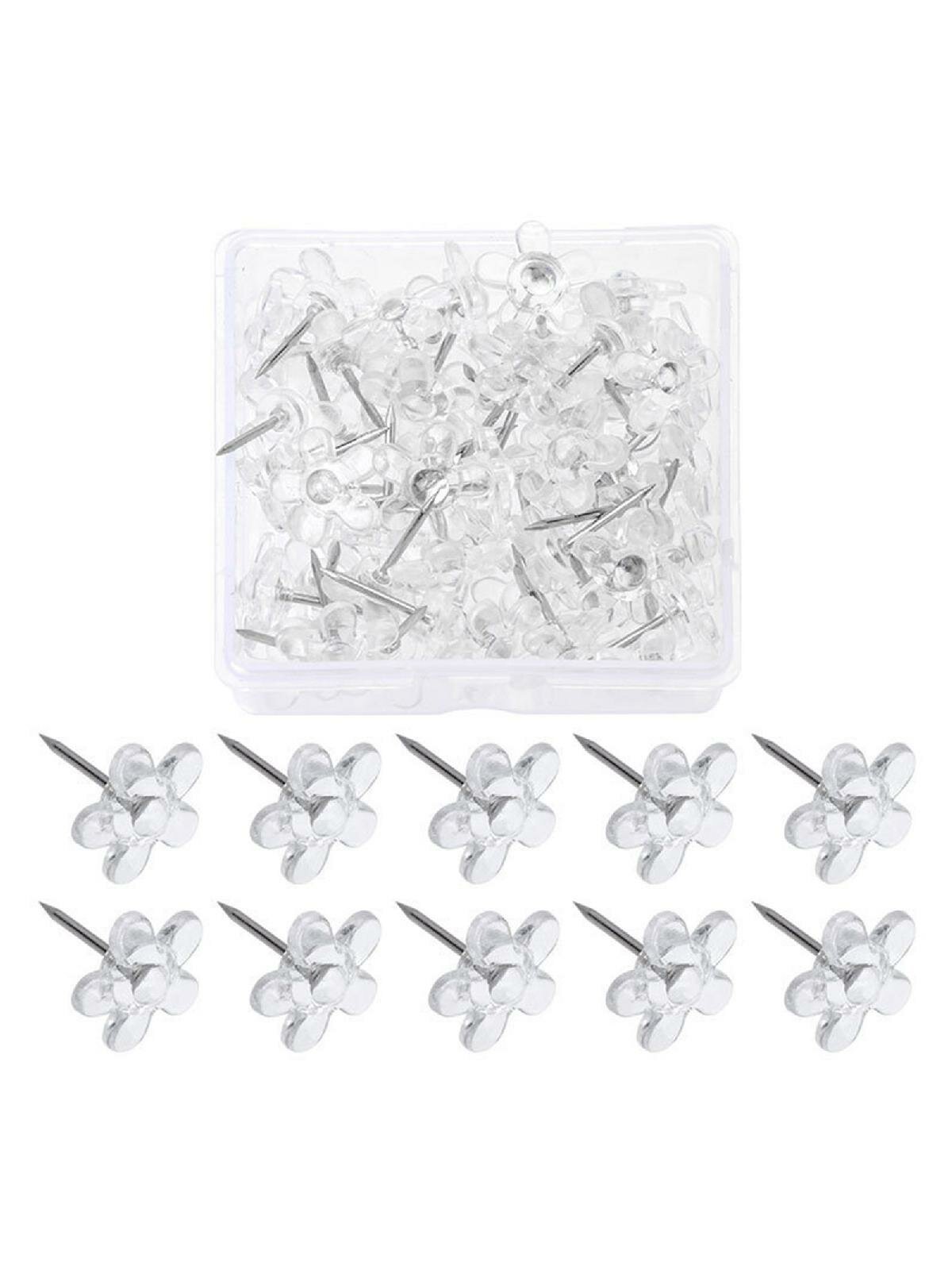 50шт штифтов Декоративные булавки для карт Пробковая доска объявлений, кнопки для наклеек для офиса