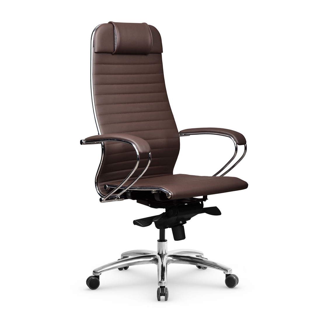 Кресло компьютерное Metta Samurai K-1.04 MPES, нагрузка до 120 кг, газлифт механизм качания, кожа, коричневый