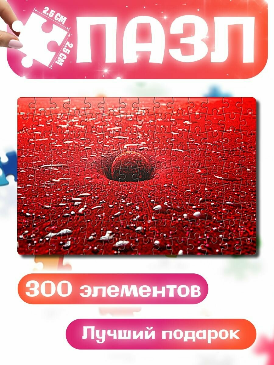 Пазлы для детей и взрослых Красный шар на красном полотне