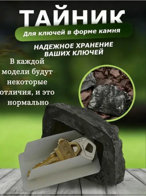 Скрытый ящик для ключей из искусственного камня для улицы (стиль камня)