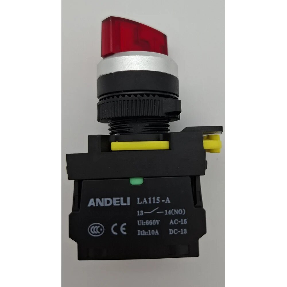 Переключатель ANDELI LA115-A5-20XS/31 красный 2НО AC220V ADL10-249