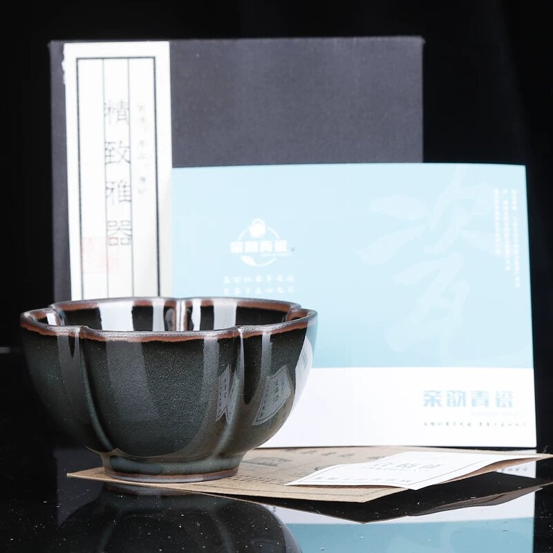Чайная чашка из селадона для домашнего использования, мастерская чашка из керамики Ge Kiln (ти) в стиле Iron Tei,