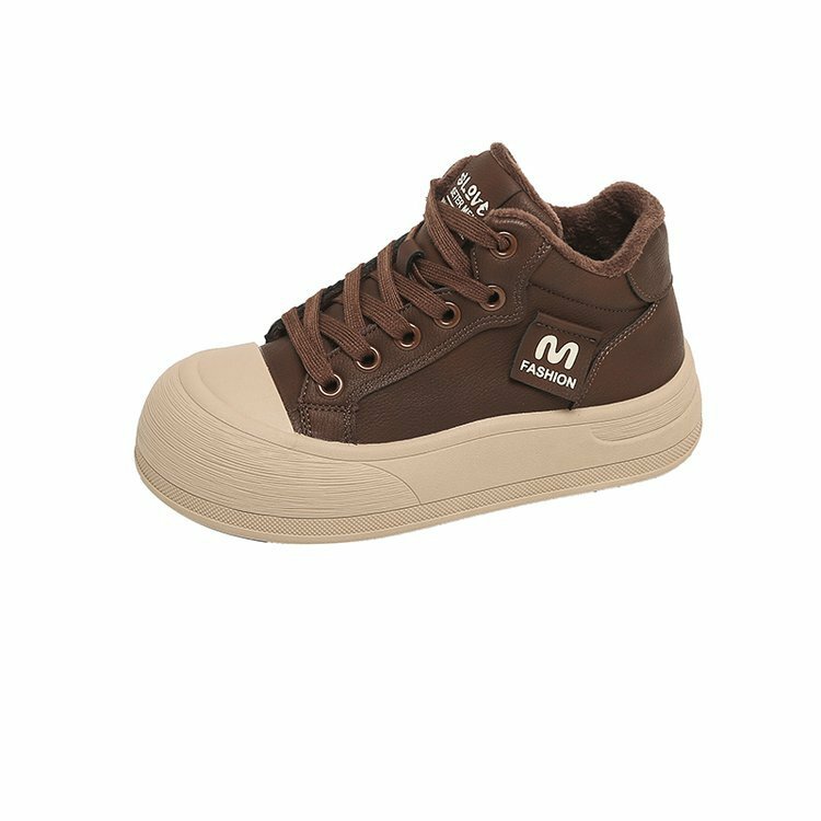 ВесКеды ИзнСтой AIS Ботинки Женщины Осень Зима Замша Флис Средний голень Теплый Внешний Нескользкий/Coffee color