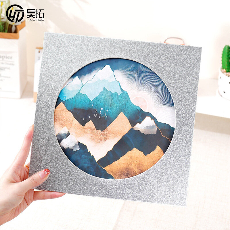 Простая картонная рамка для картин, круглая рамка для вырезок из бумаги, рамка для детских рисунков, акварели, масляной живописи, каллиграфии, китайской живописи.