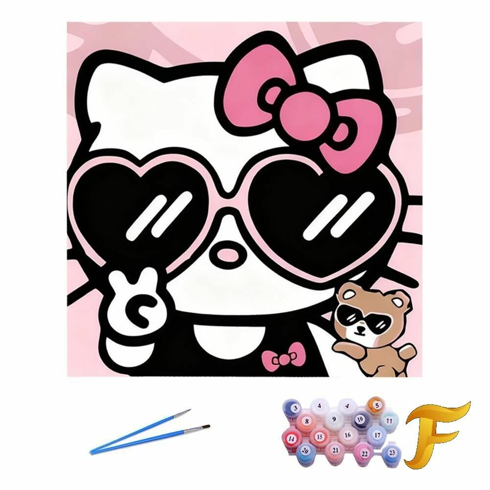 Картина по номерам/Набор для живописи по цифрам (DIY) на холсте масляными красками для детей или взрослых-новичков с кистями и акриловыми красками