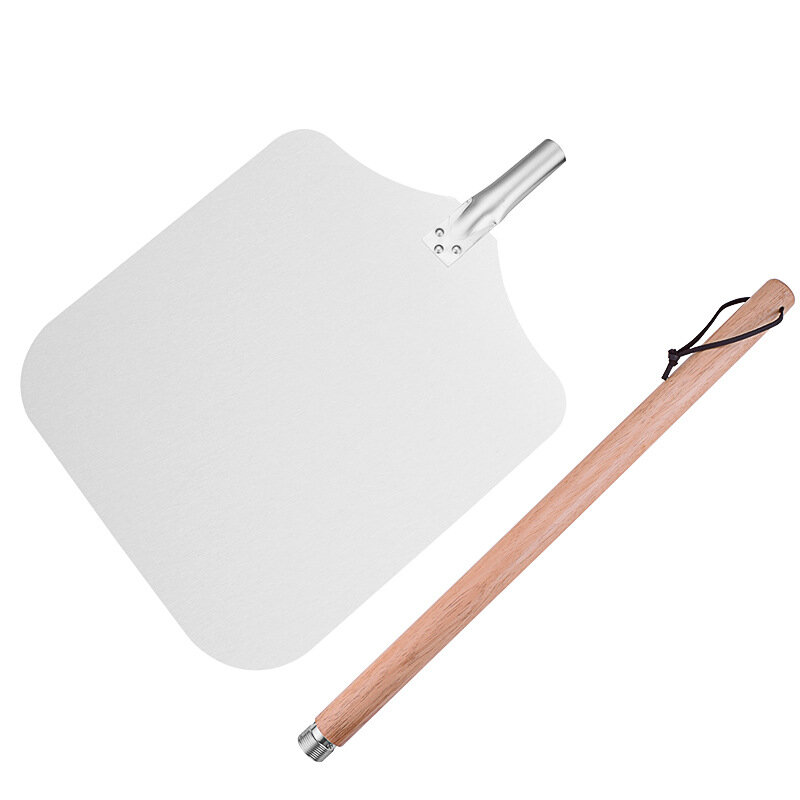 Производитель в наличии Лопатка для пиццы Алюминиевая лопатка Лопатка для торта Съемная деревянная ручка Перфорированная 12/14/ 16inch Лопатка для выпечки и переноски пиццы