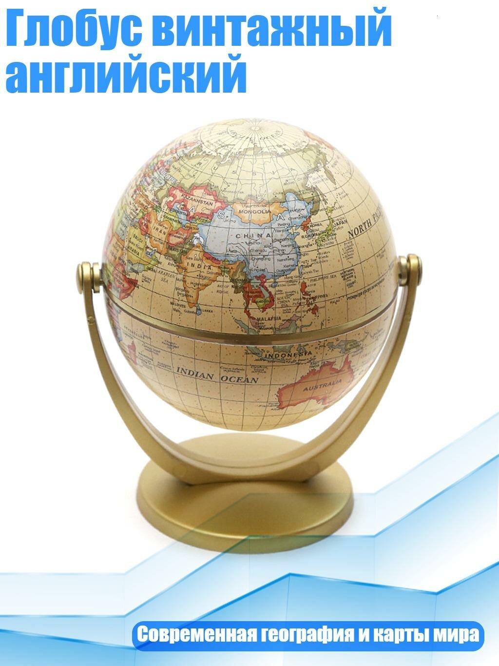 Глобус винтажный английский