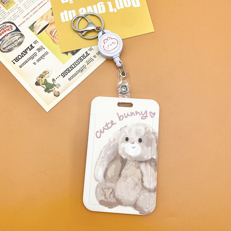 Милый держатель для карт, держатель для студенческих карт, держатель для карт питания, держатель для пропусков, заводской бейдж, выдвижной брелок, антипотеря