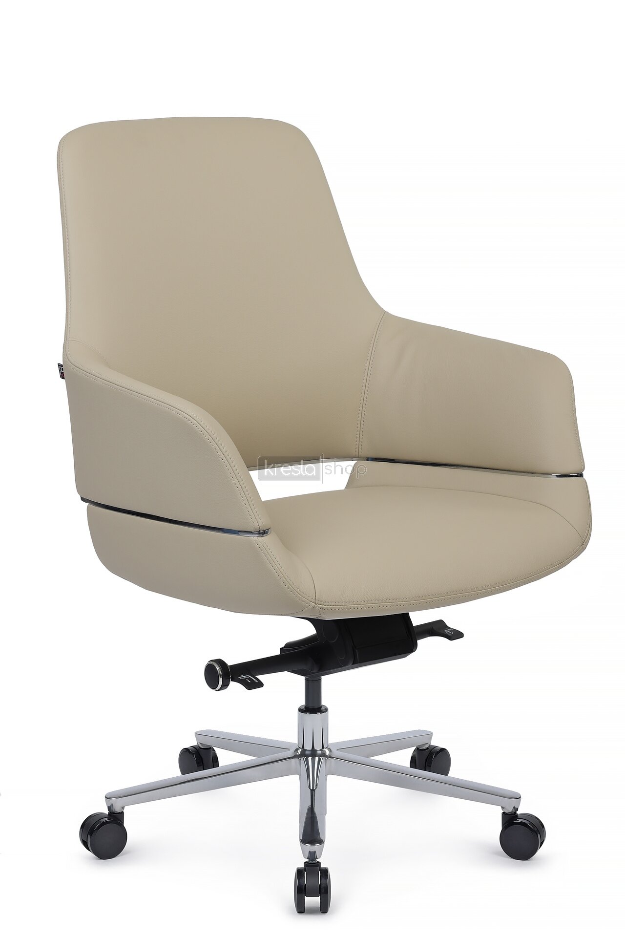 Кресло для переговорной Riva Design Fabio-M B2518 светло-серая кожа