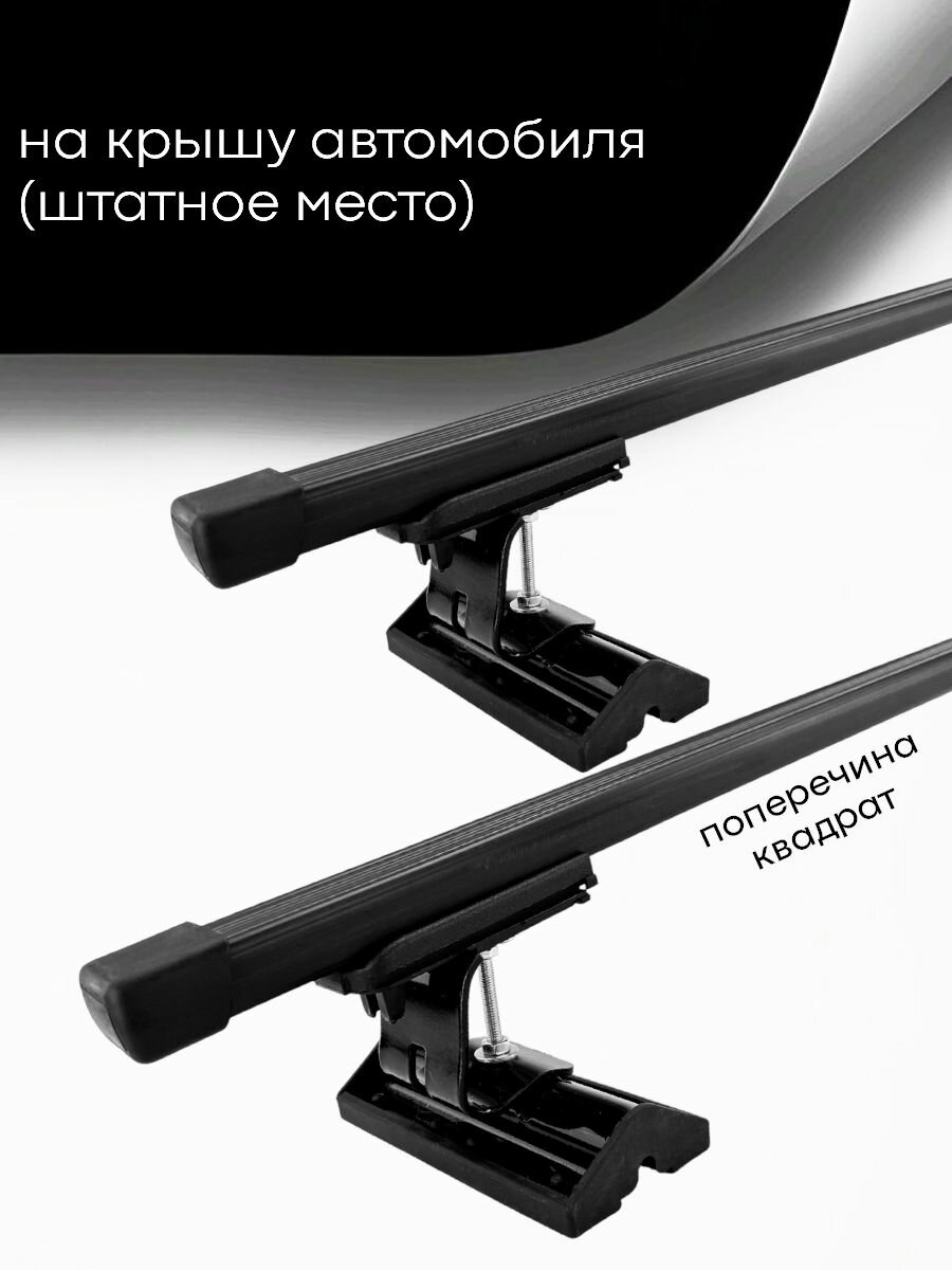 Багажник на крышу БМВ 1-Серия (E87) хэтчбек 5д 2004-2011 / BMW 1 (Е87) В штатное место прямоугольные дуги Интер C-15, без замка