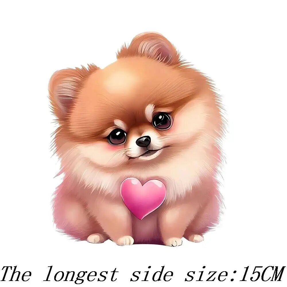 Термоклейкая нашивка Помпончик с сердечком, Цвет: Th3266-4