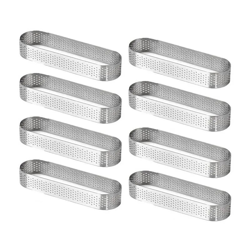 8 шт. Формочки для овальных тарталеток, французские десерты, муссы, фруктовые пироги, тарты, кольца, форма для торта киш, нержавеющая сталь