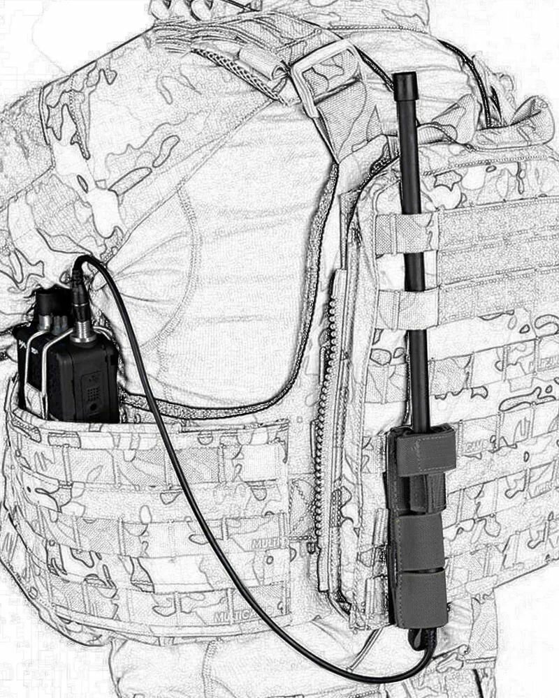 Универсальный ремешок-фиксатор антенны для тактической радиостанции и оборудования MOLLE