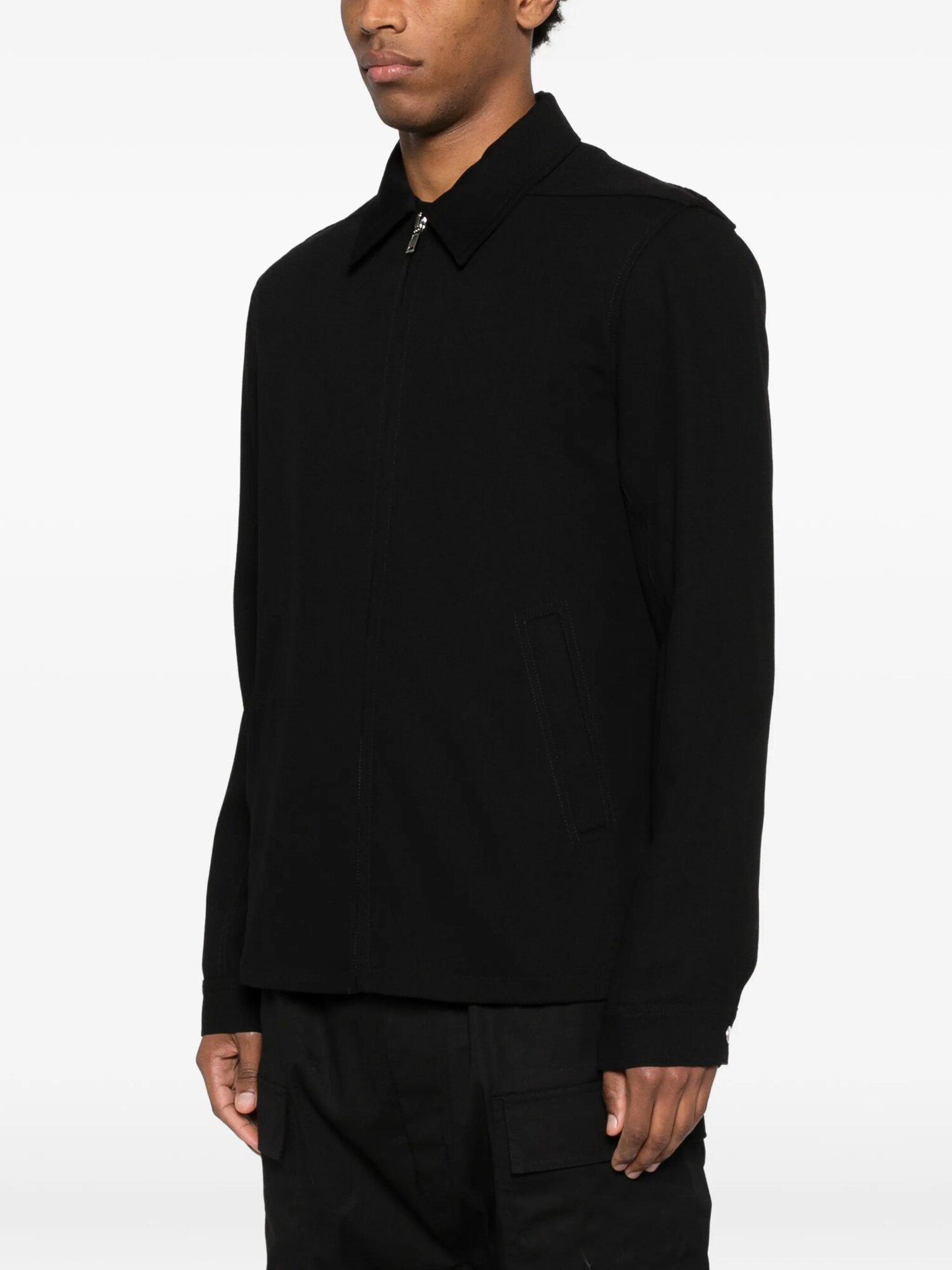 Куртка Rick Owens Long-sleeve pointed-collar bomber jacket, размер 48, черный — фото 1