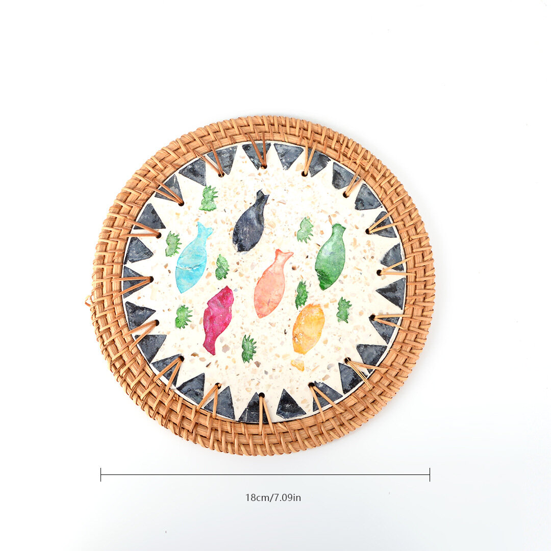 Горячая продажа в Юго-Восточной Азии, импортированные ручной работы цветные подставки из ракушек, креативная натуральная перламутровая теплоизоляционная подложка, легкая роскошная деревянная декоративная подставка для миски