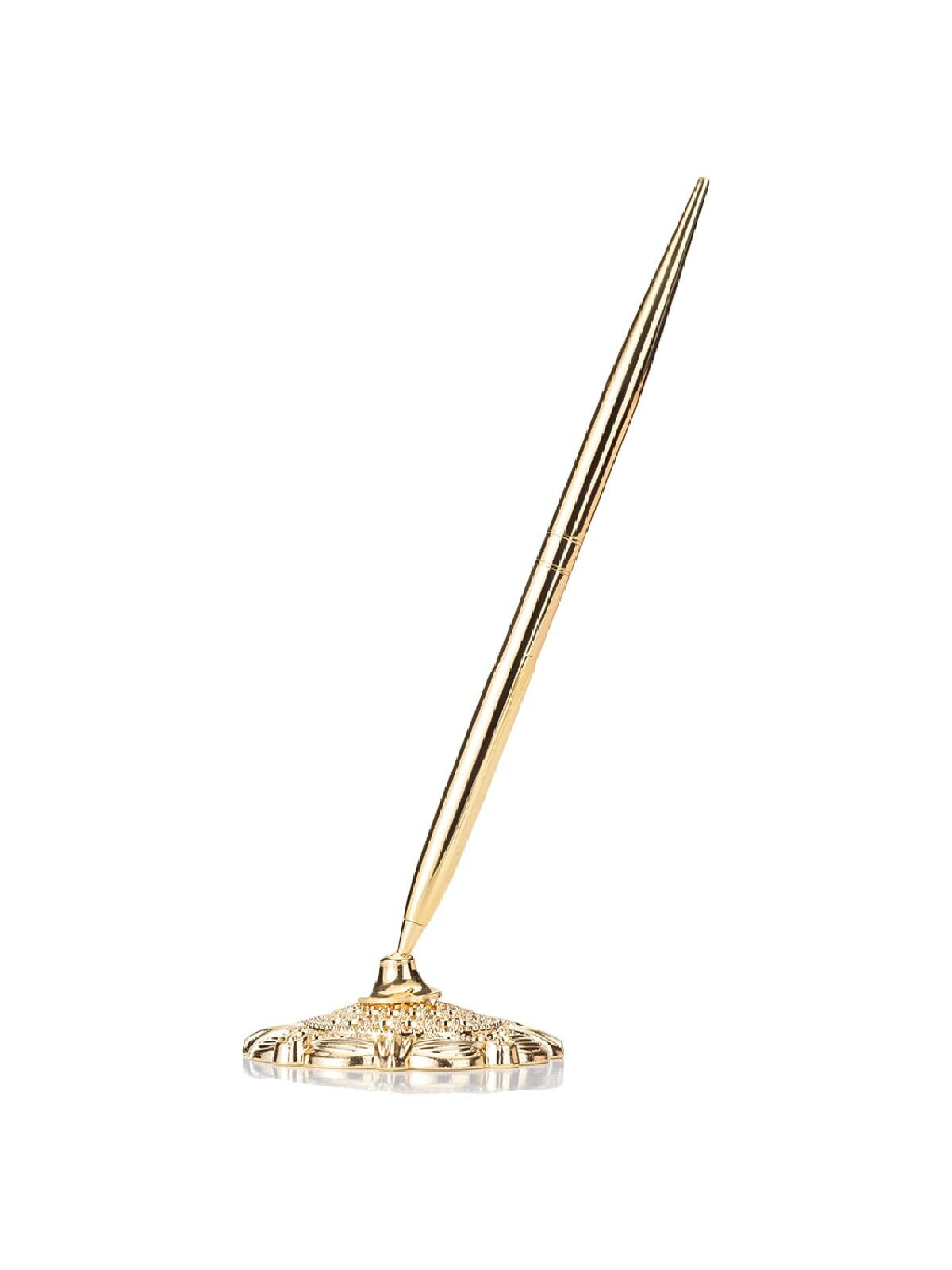 Ретро металлическая шариковая ручка с прикрепленной базовой подставкой Стол Офисный Счетчик Табличка для гостей на свадьбу Ручки для подписей Канцелярские принадлежности