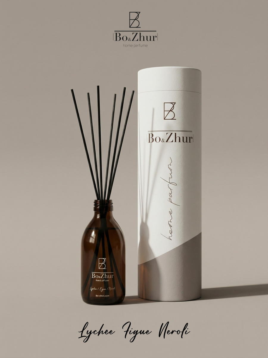 Ароматический диффузор Bo&Zhur LYCHEE FIGUE, для дома, с палочками, 100мл