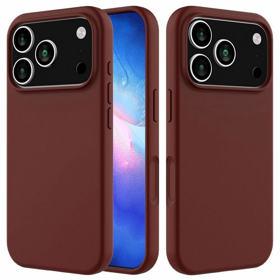 Силиконовая накладка без логотипа (Silicone Case) для Apple iPhone 17 pro max коричневый