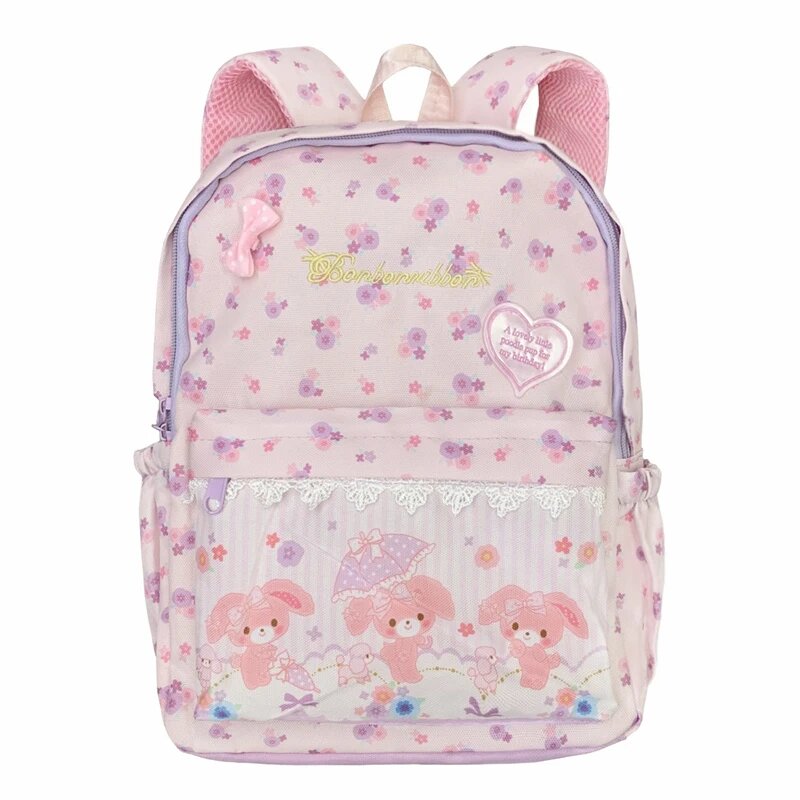 Милый рюкзак с лентой Bonbonribbon для девочек, кавайные розовые сумки, школьный рюкзак с рисунком аниме, кролика, школьный рюкзак, ранцы, рюкзак