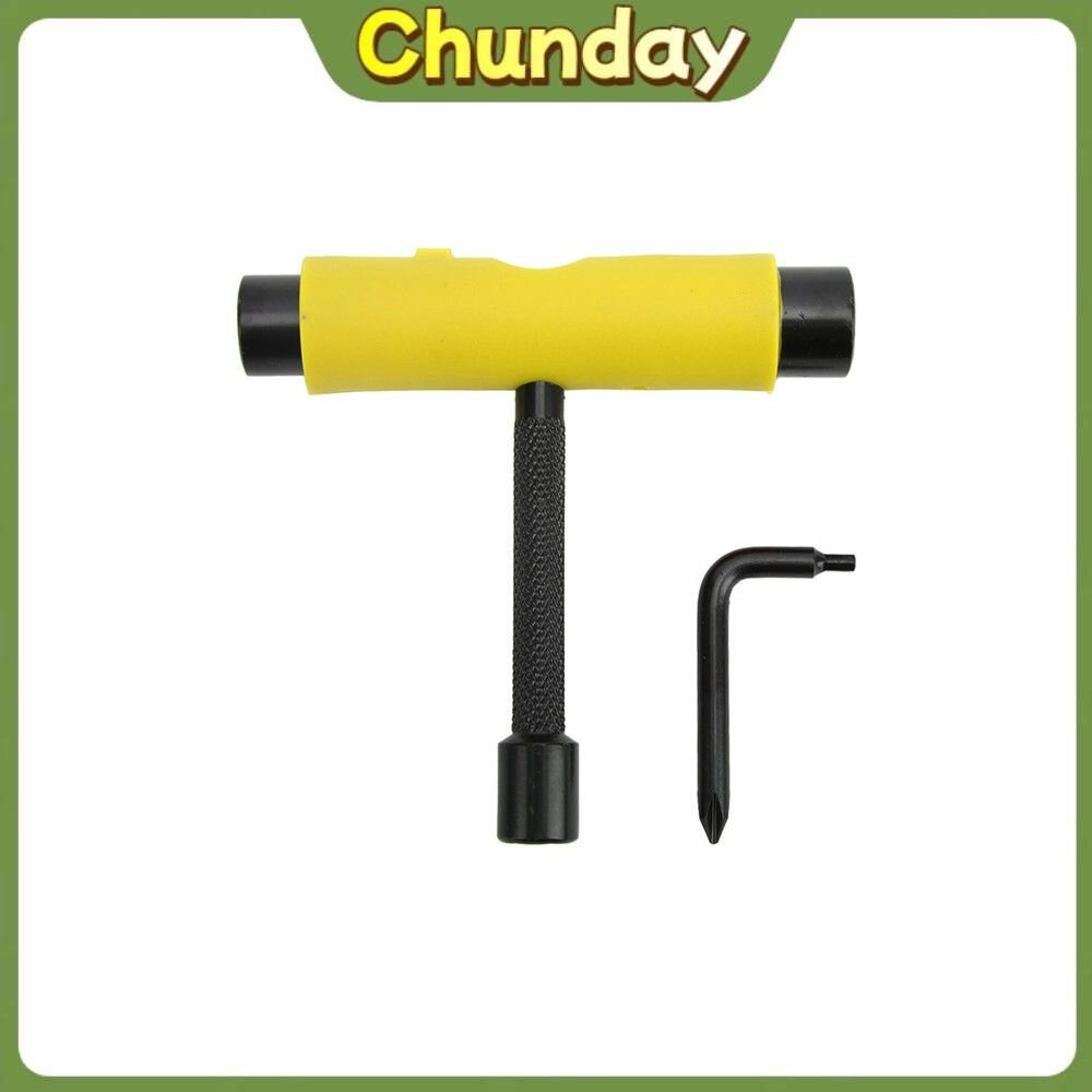 Ключ для скейтборда с 3 отверстиями, желтый