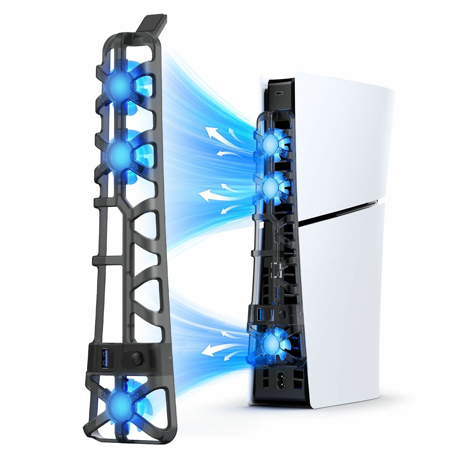 Внешний вентилятор кулер охлаждения с подсветкой для Sony PS5 Slim