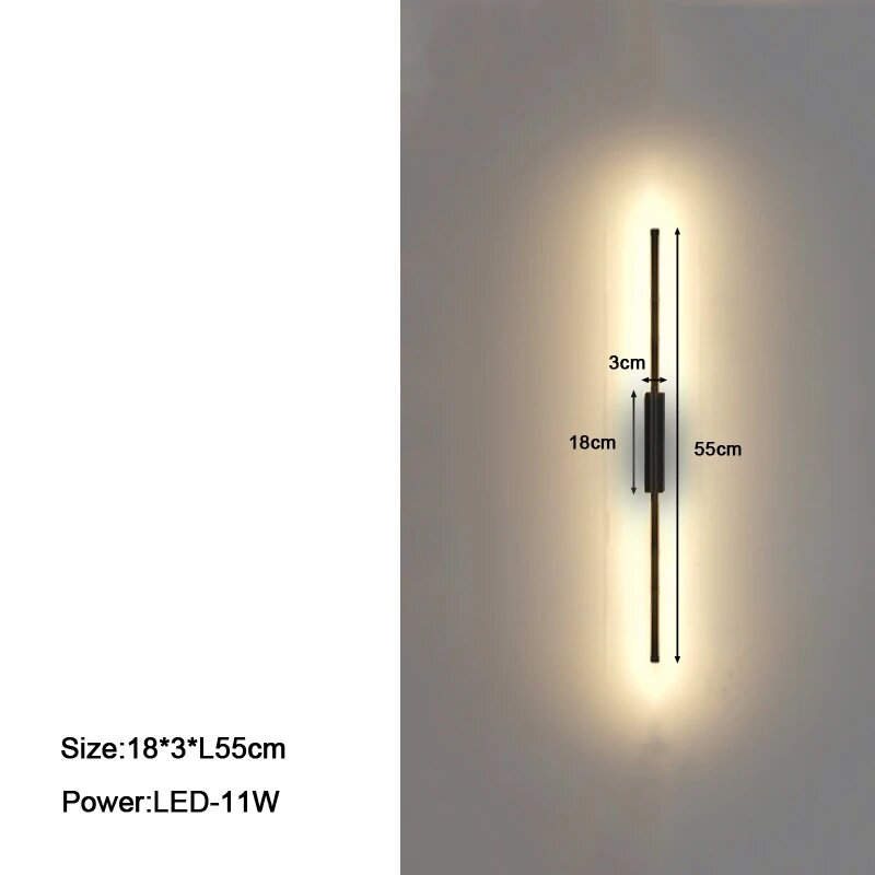 Настенные светильники Accoval длинные линейные Neutral Light 4000K, Black 11W 55Cm